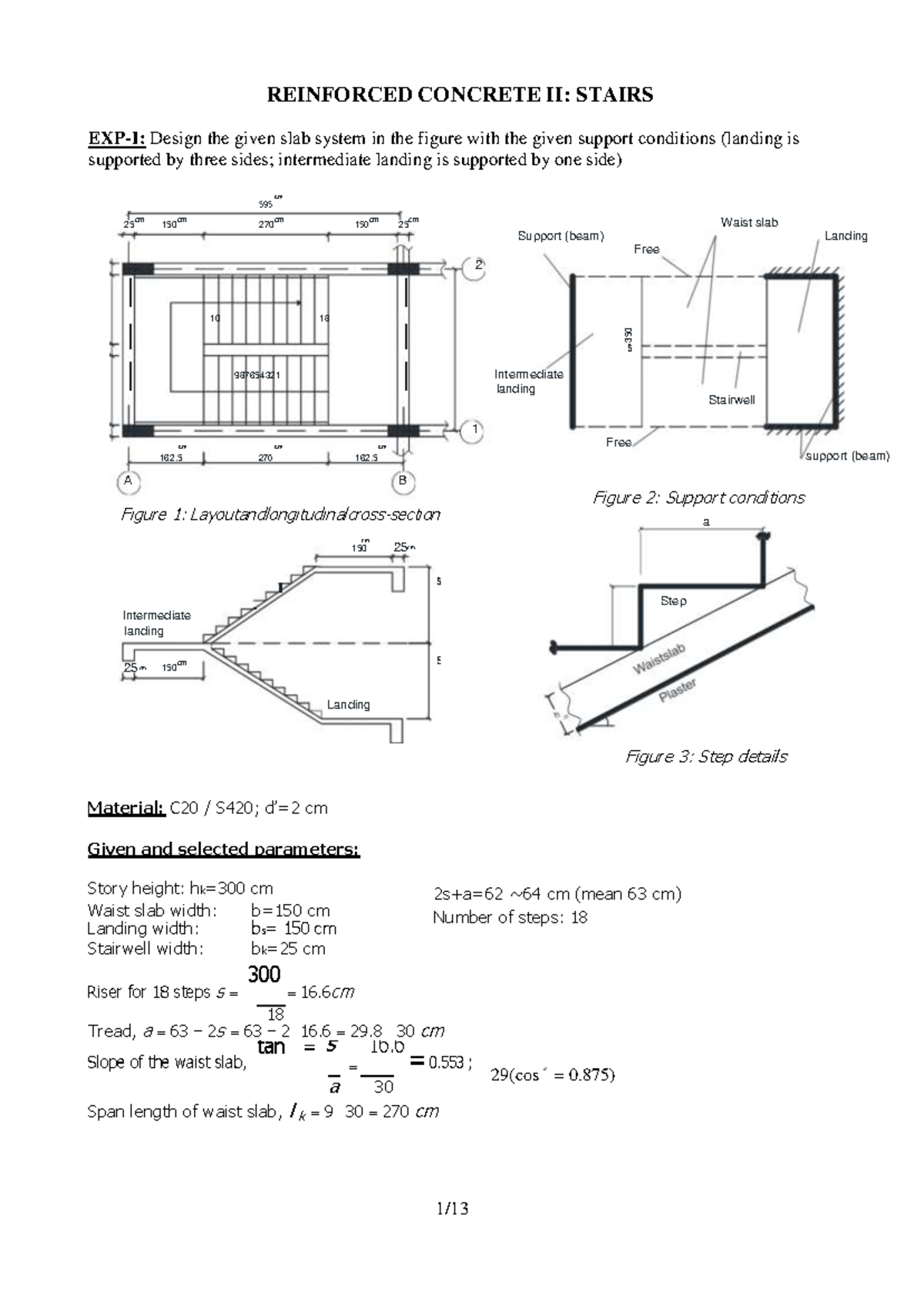 L06E Stairs 2022ZH 6 - REINFORCED CONCRETE II: STAIRS EXP-I: Design the ...