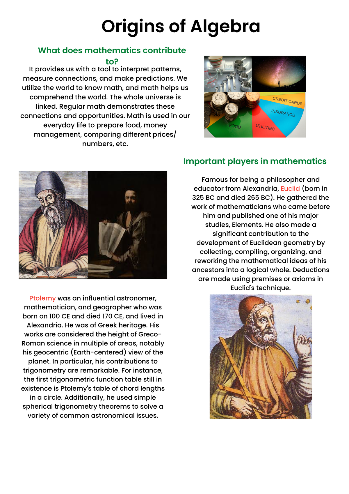 Origins of Algebra - Origins of Algebra What does mathematics ...