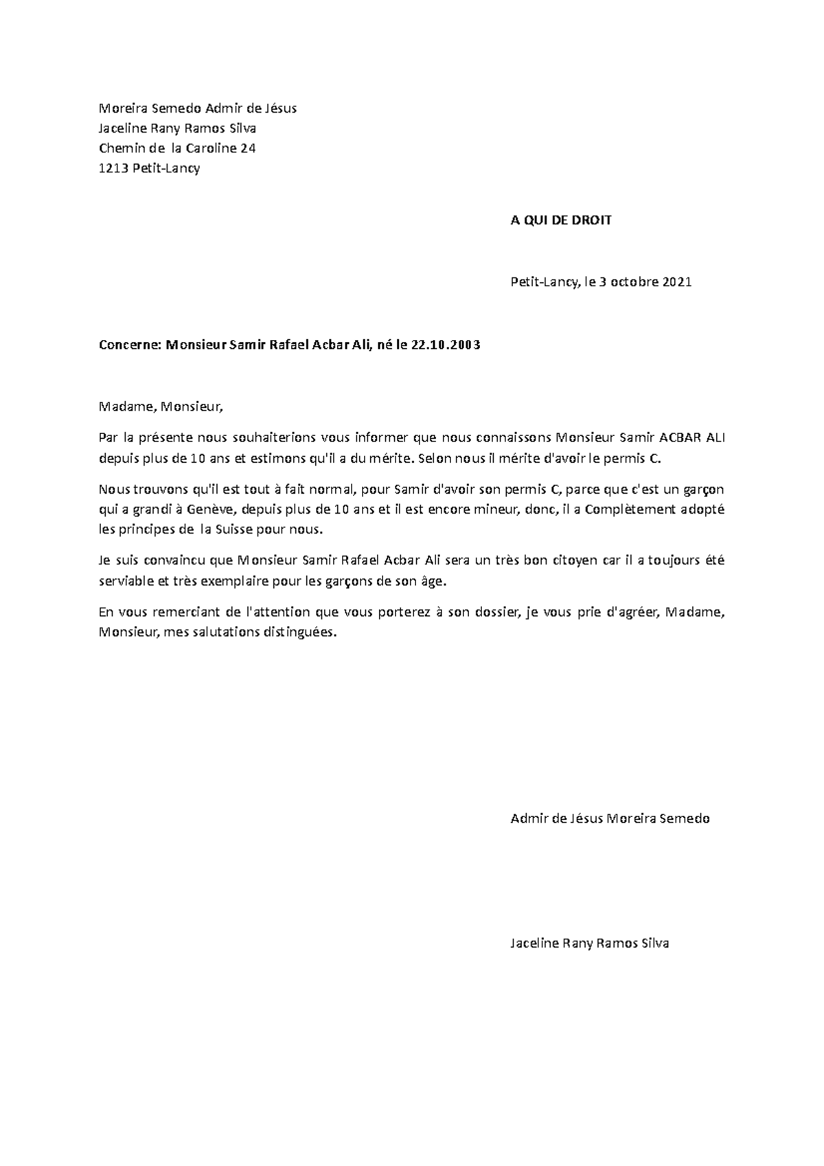 Lettre de morivation - Moreira Semedo Admir de Jésus Jaceline Rany ...