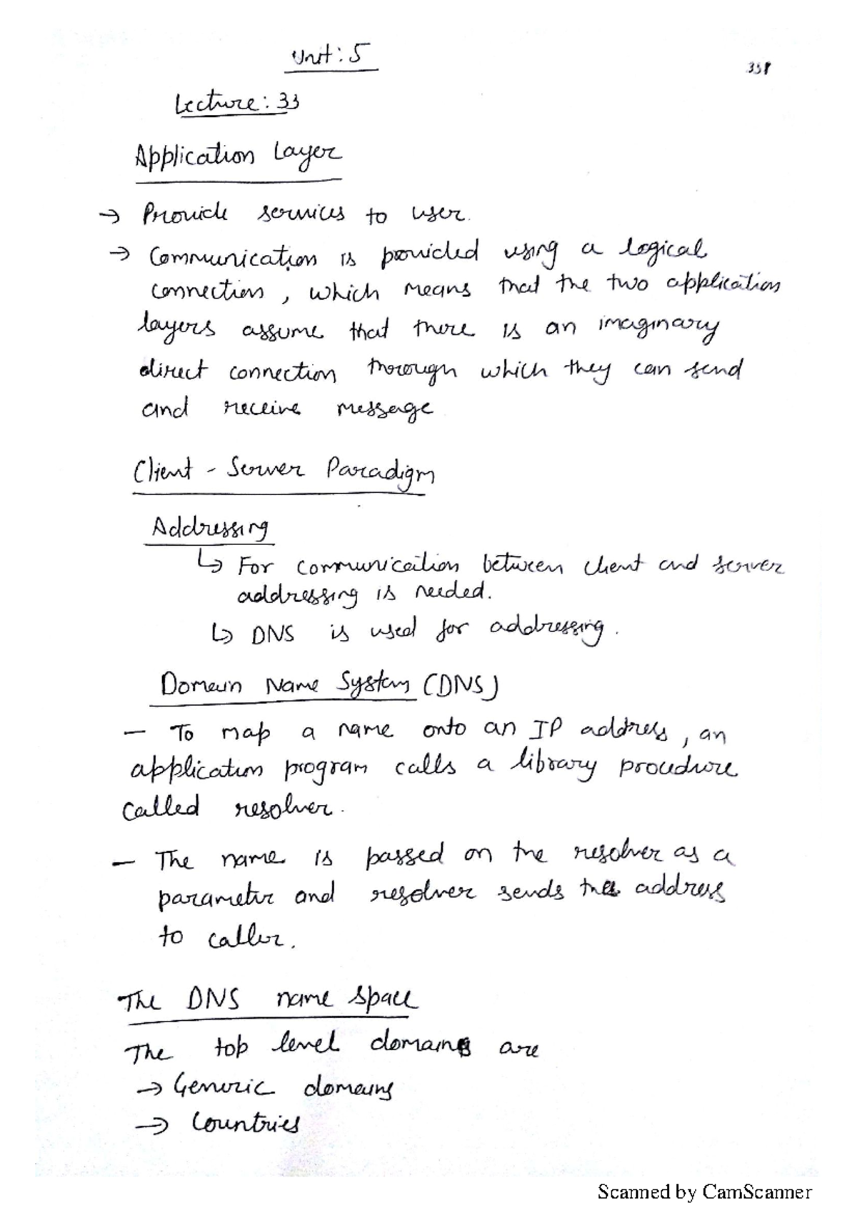 Unit 5 Computer Network - B.tech - Studocu