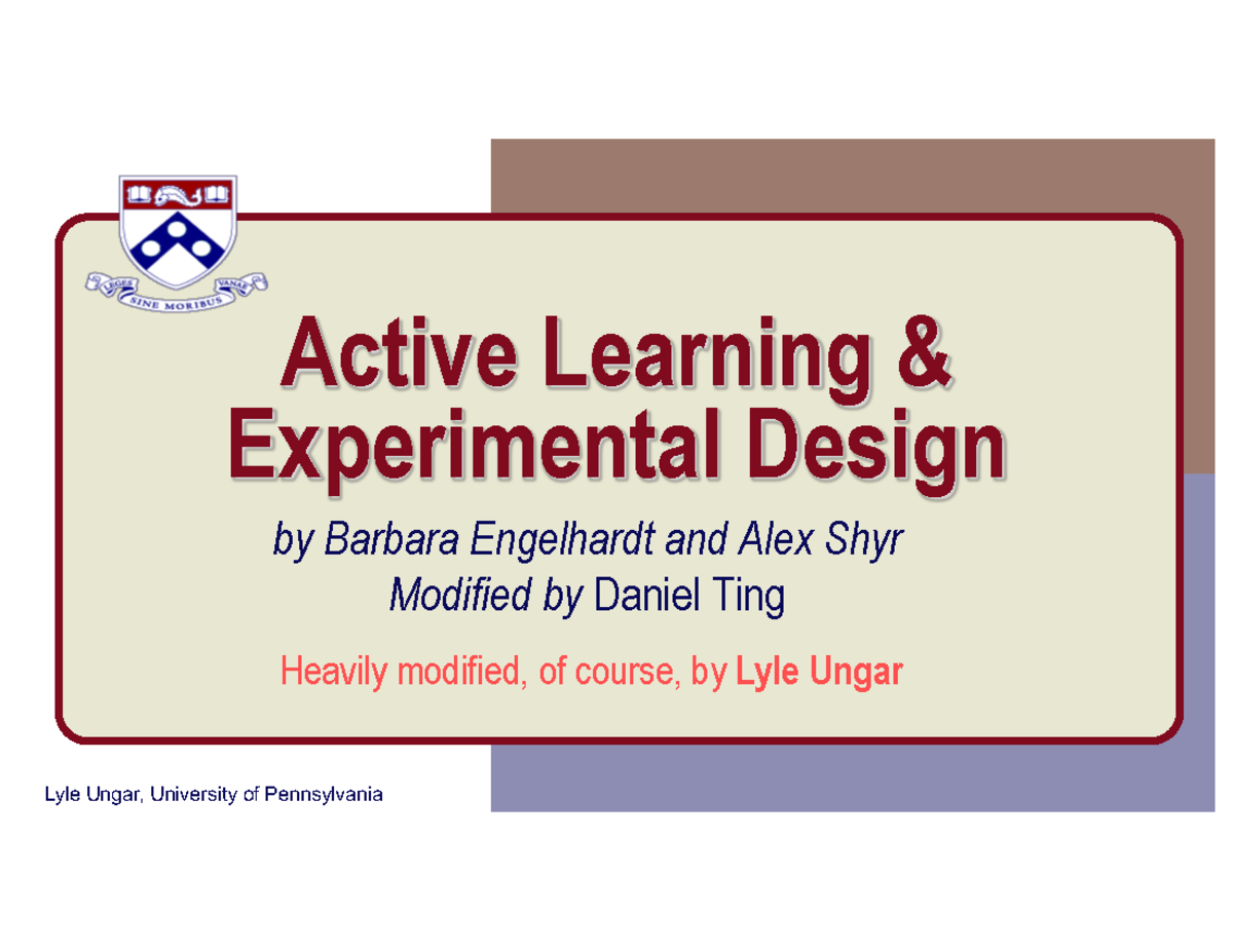 Active learning - What strategy would you use to pick A) Pick 1 B) Pick ...