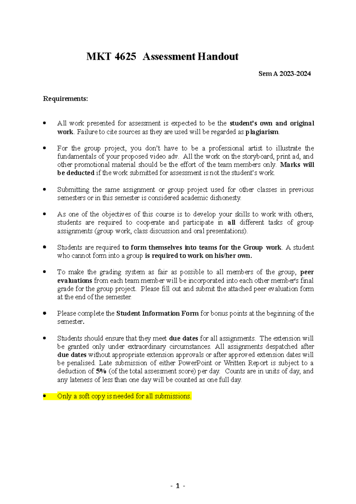 4625 Assessment handout Sem A 2023-2024 as of 25 Sept 2023 - MKT 4625 Assessment Handout Sem A ...