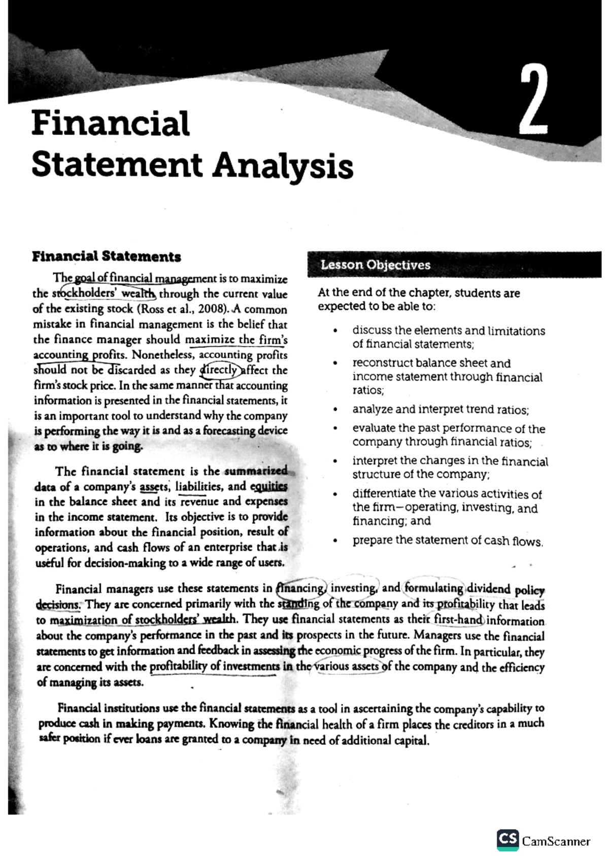 Chapter-2-1 - Reviewer - Financial 2 Statement Analysis Financial ...