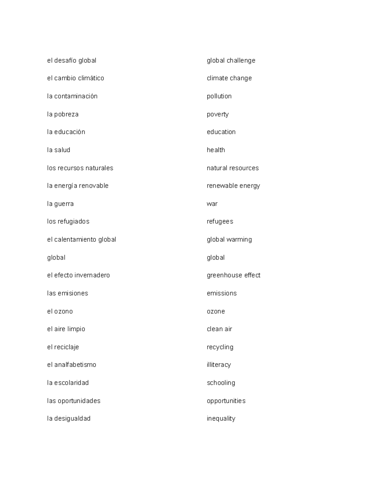 Untitled document - some fun spanish - el desafío global global ...