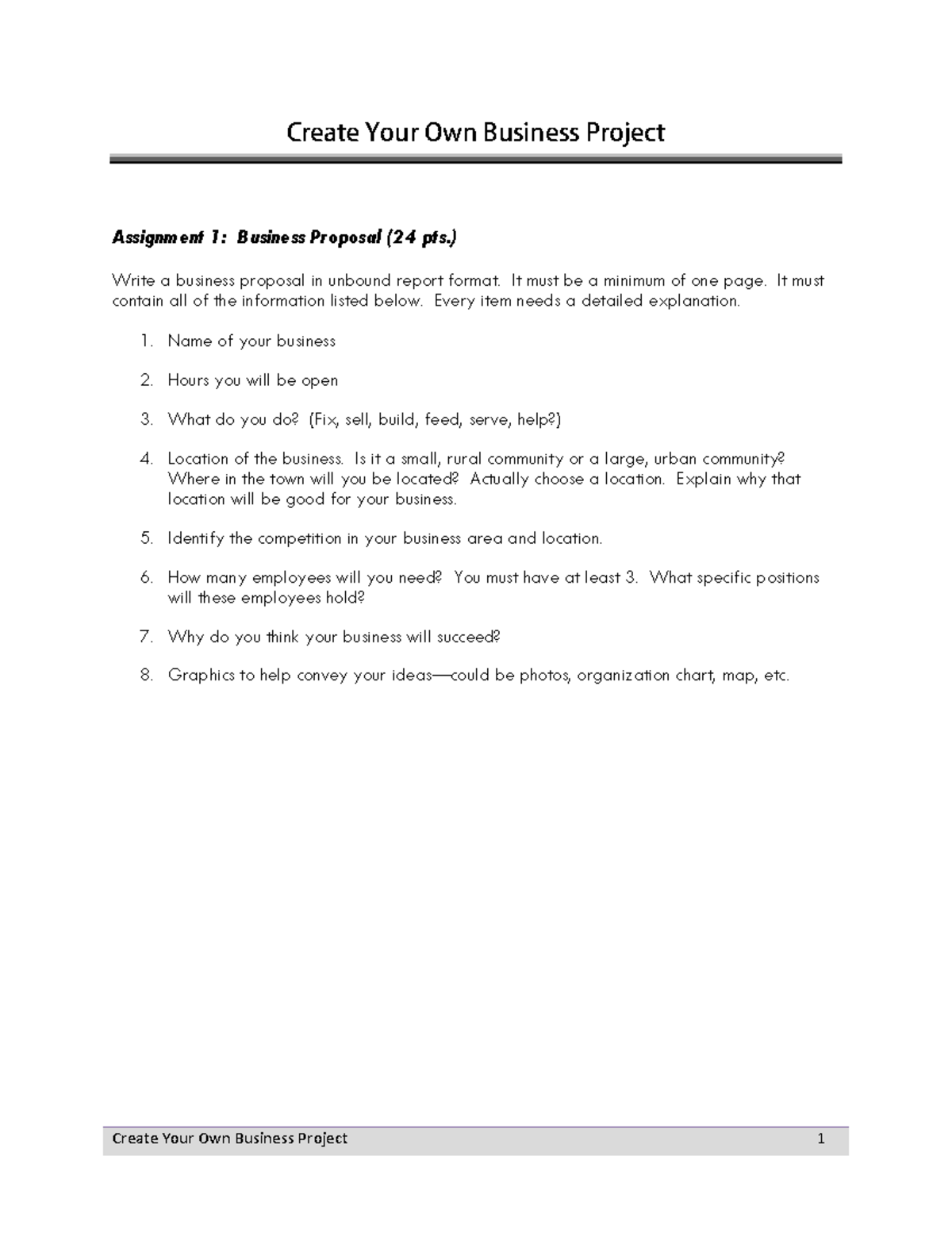 Create Your Own Business Project 2013 - Create Your Own Business ...