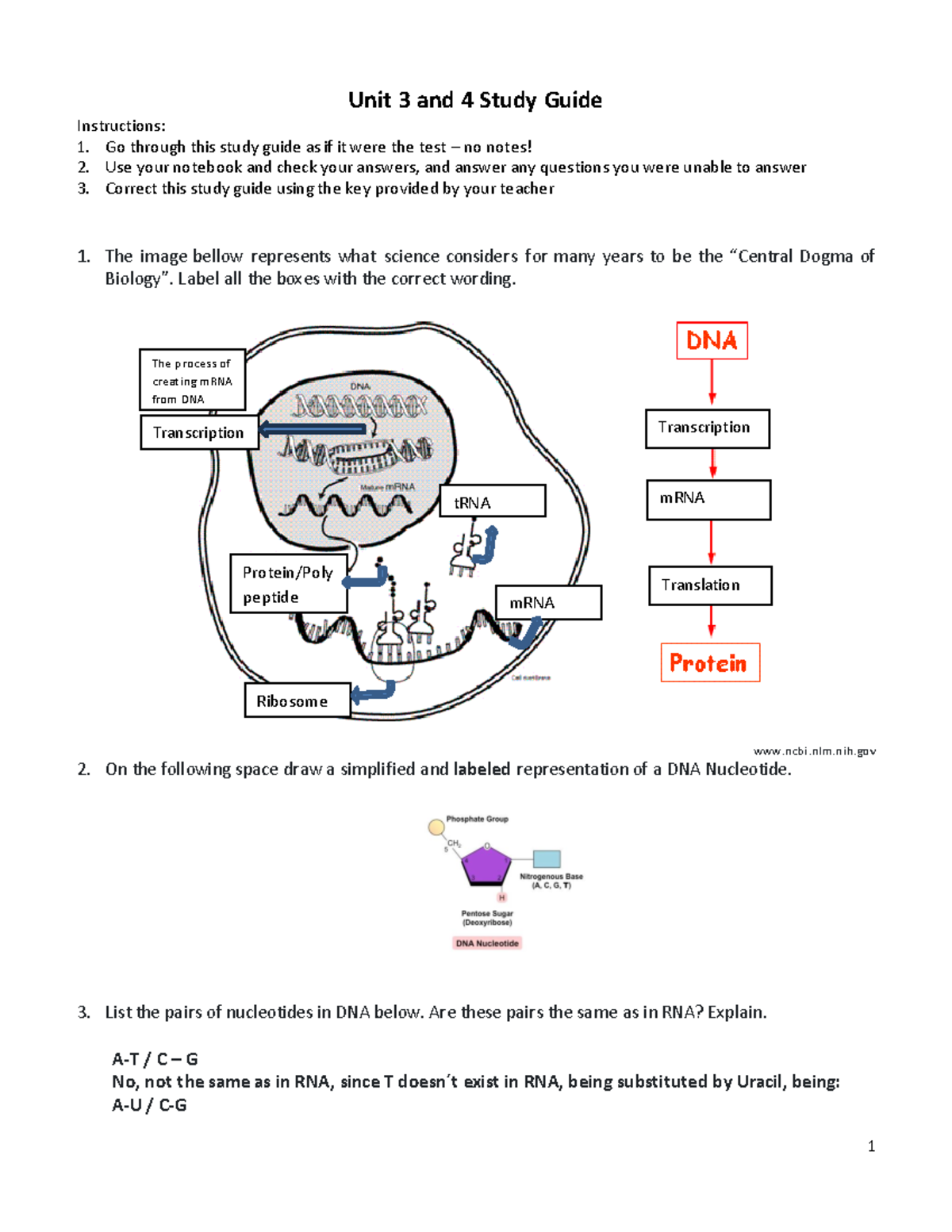 Unit 3 and 4 Study Guide extended review MKS - Unit 3 and 4 Study Guide ...