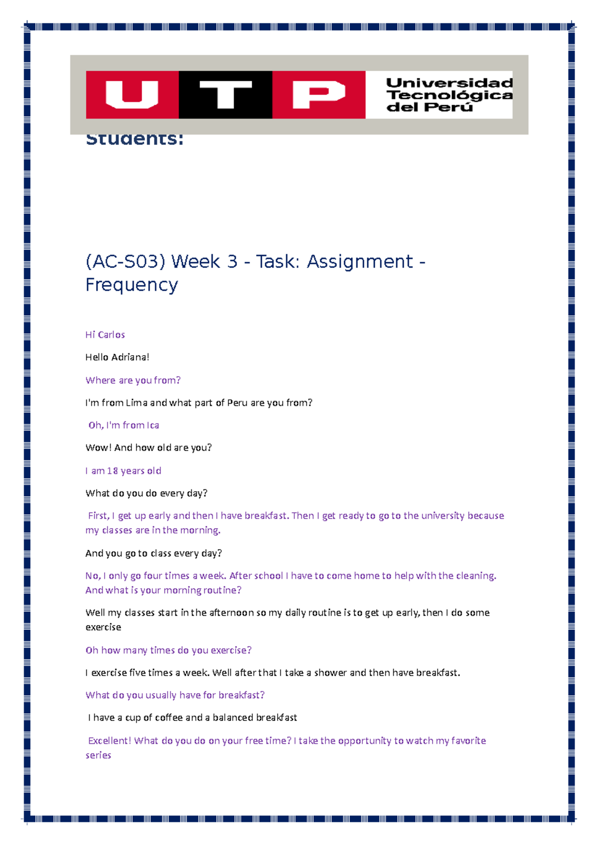Students - ... - Students: (AC-S03) Week 3 - Task: Assignment - Frequency Hi Carlos Hello ...