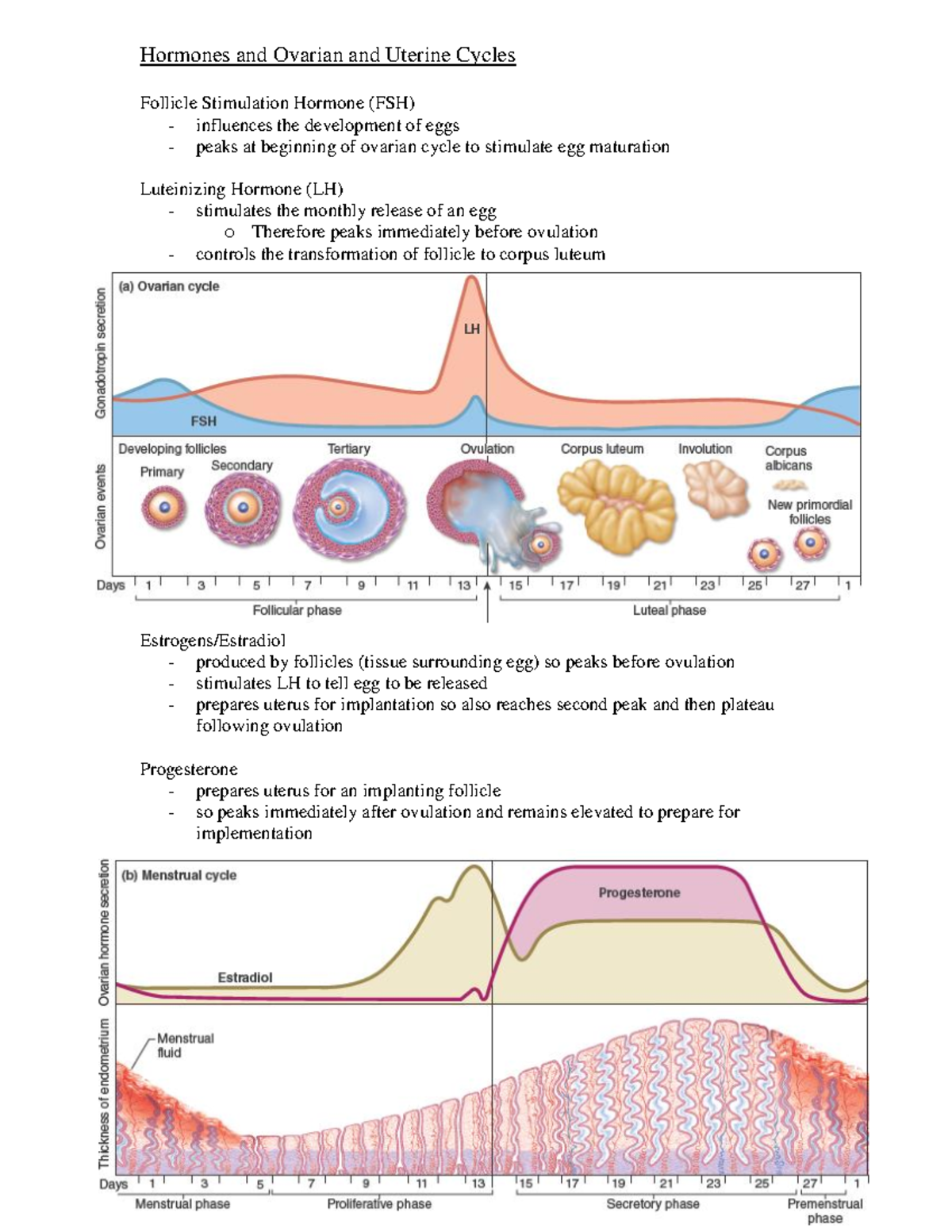 Hormones and Reproductive Cycles - Hormones and Ovarian and Uterine ...