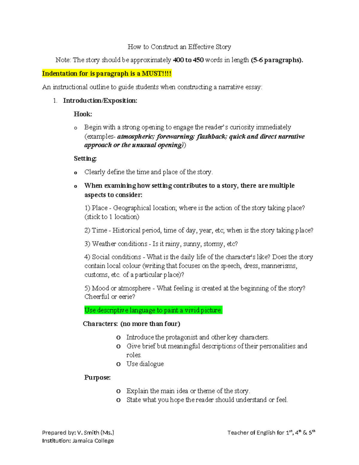 Story writing Outline-How to Construct an Effective Story for CSEC ...