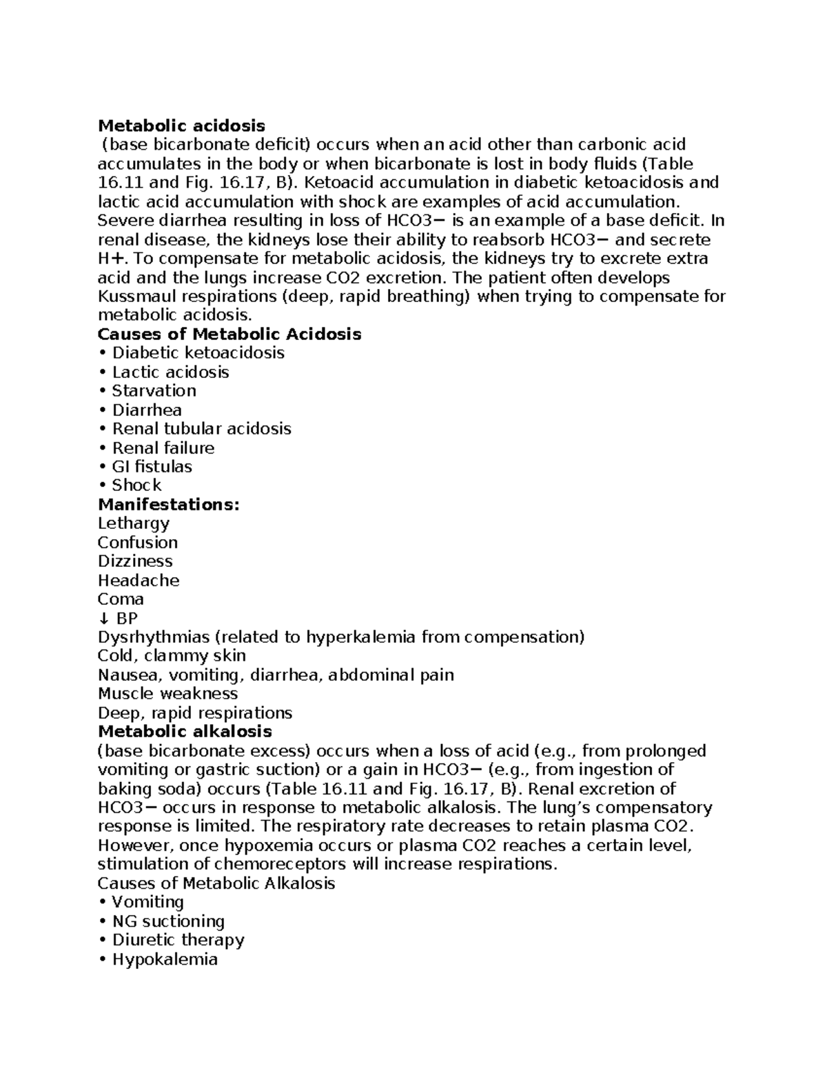 Metabolic acidosis:alkalosis book - Metabolic acidosis (base ...