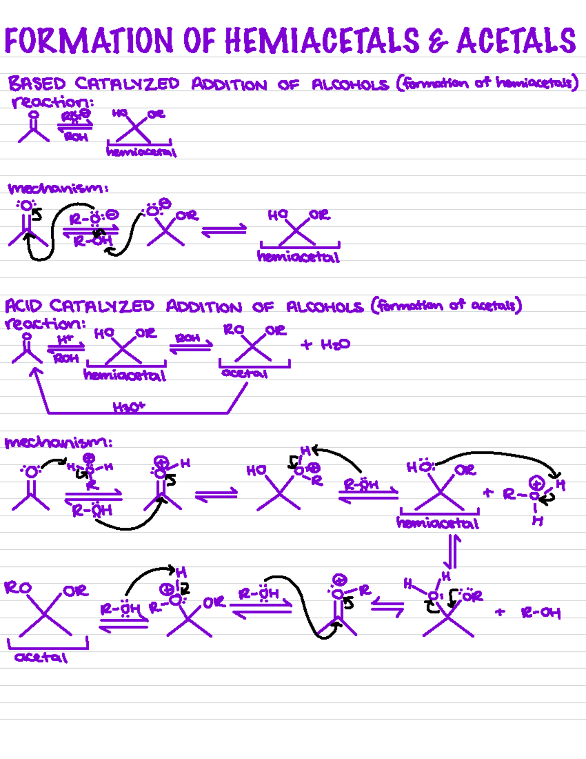 Formation of Hemiacetals and Acetals - FORMATION OF HEMIACETALS ...