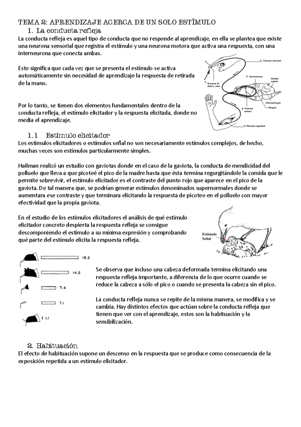 Tema 2 - Juanma Rosas - TEMA 2: APRENDIZAJE ACERCA DE UN SOLO ESTÍMULO ...