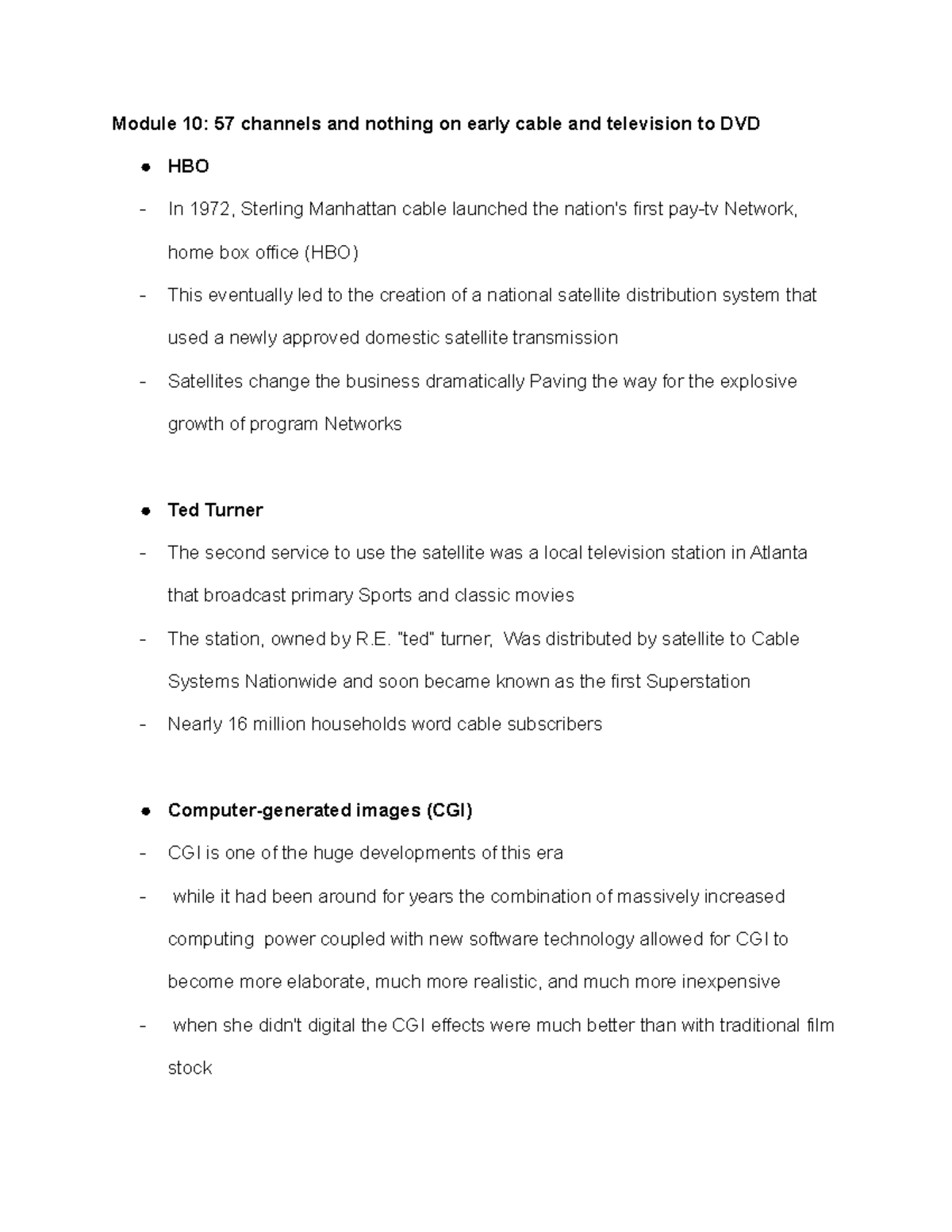 Evolution of Cable Television and its Impact on Programming - Studocu