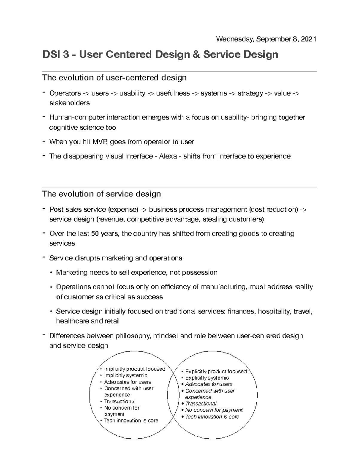 DSI 3 - User Centered Design Service Design - Wednesday, September 8 ...