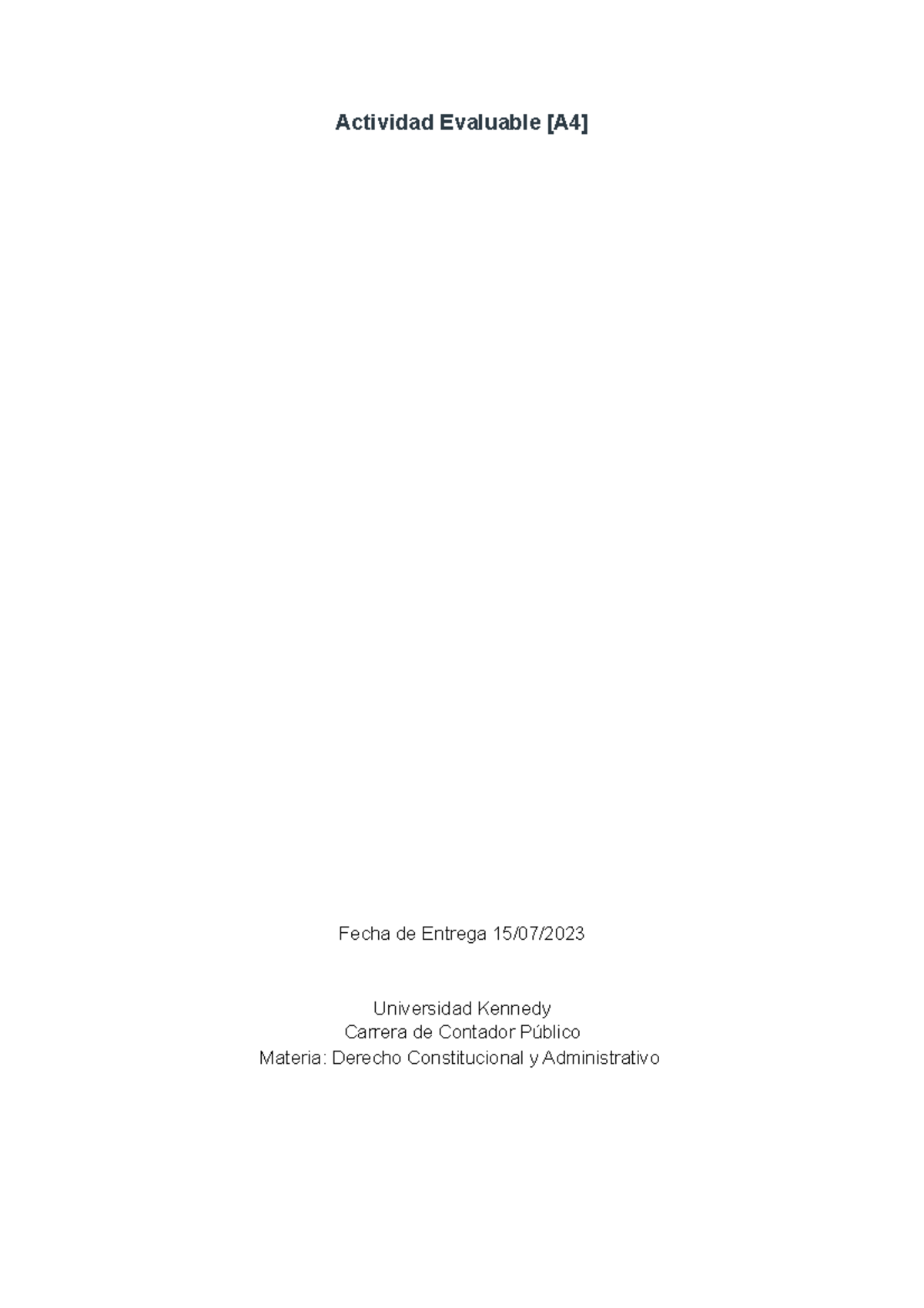 Actividad Evaluable A4 - Actividad Evaluable [A4] Fecha de Entrega 15 ...