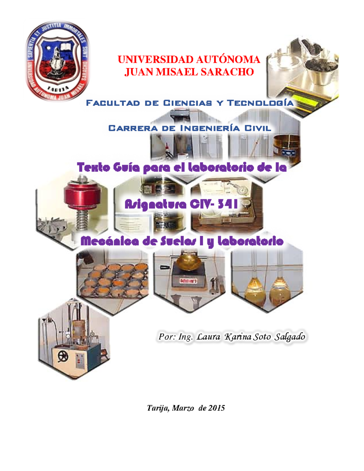 Guias LAB. Suelos I - Warning: TT: undefined function: 32 UNIVERSIDAD AUTÓNOMA JUAN MISAEL ...