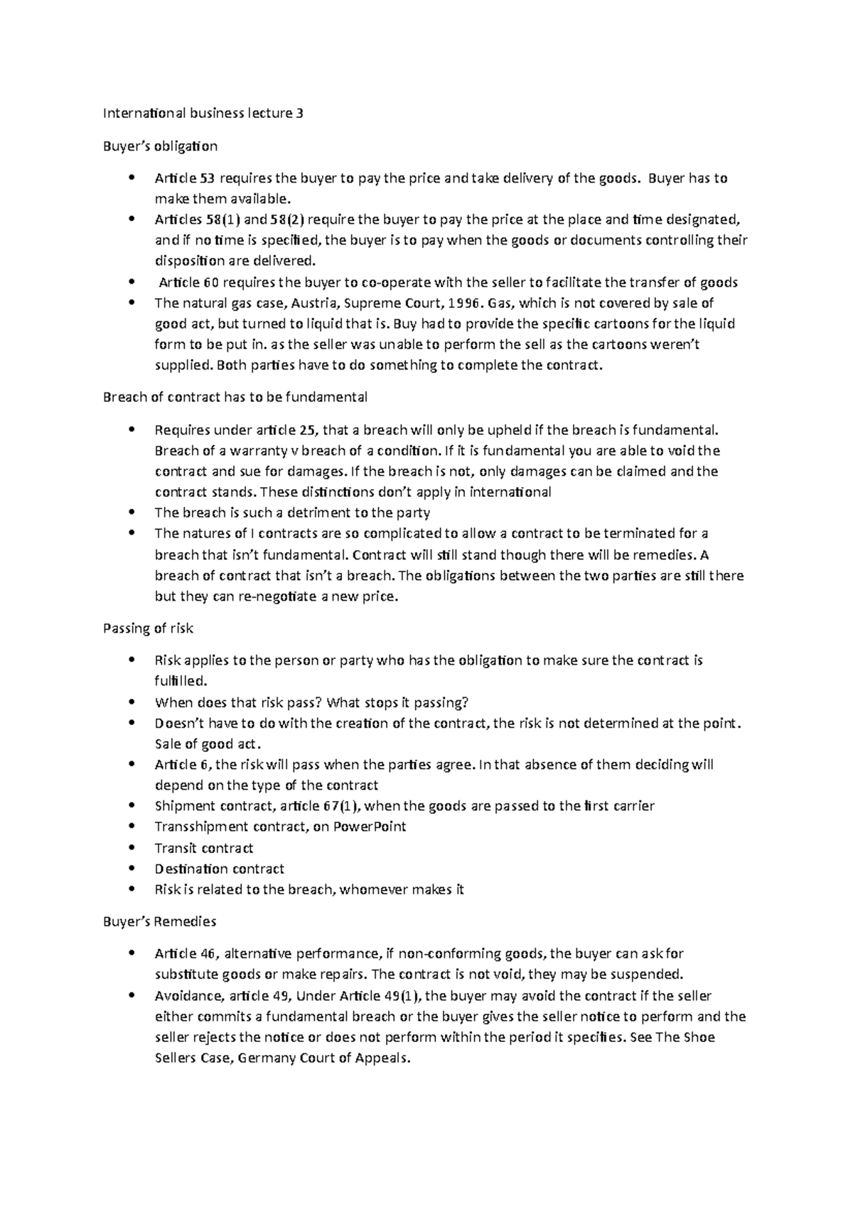 Sdibl lecture 3 - incoterms, obligations, risk, remedies ...