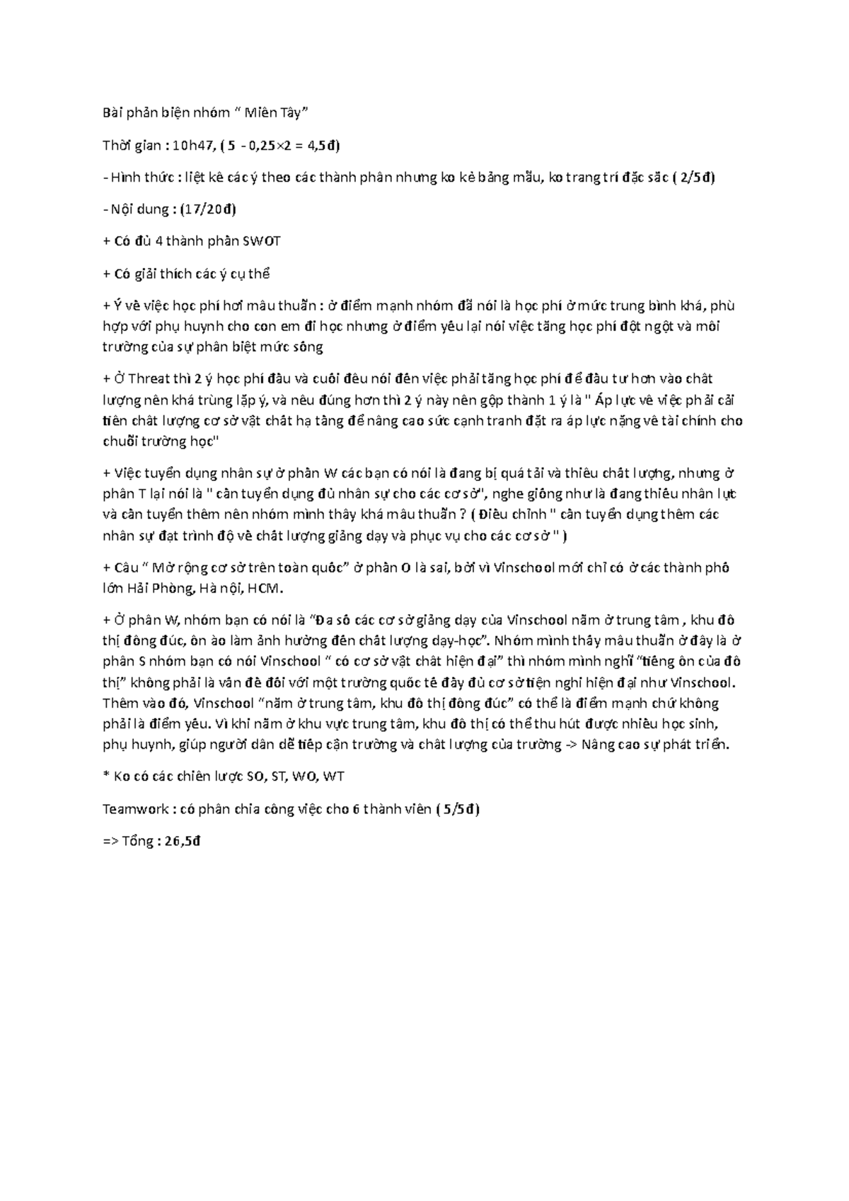 Nhóm Tám - hgc - Bài ph n bi n nhóm “ Miềền Tây”ả ệ Th i gian : 10h47, ( 5 - 0,25×2 = 4,5đ)ờ ...