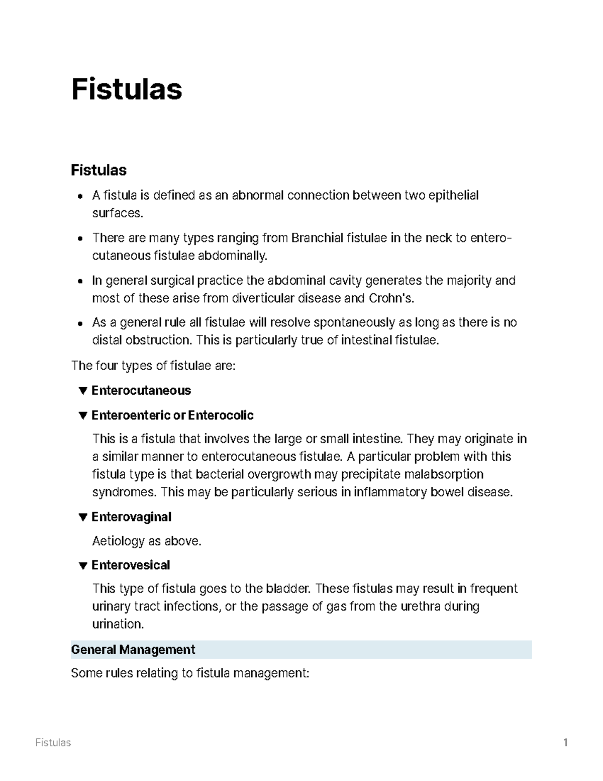 Fistulas - Fistulas Fistulas A fistula is defined as an abnormal ...