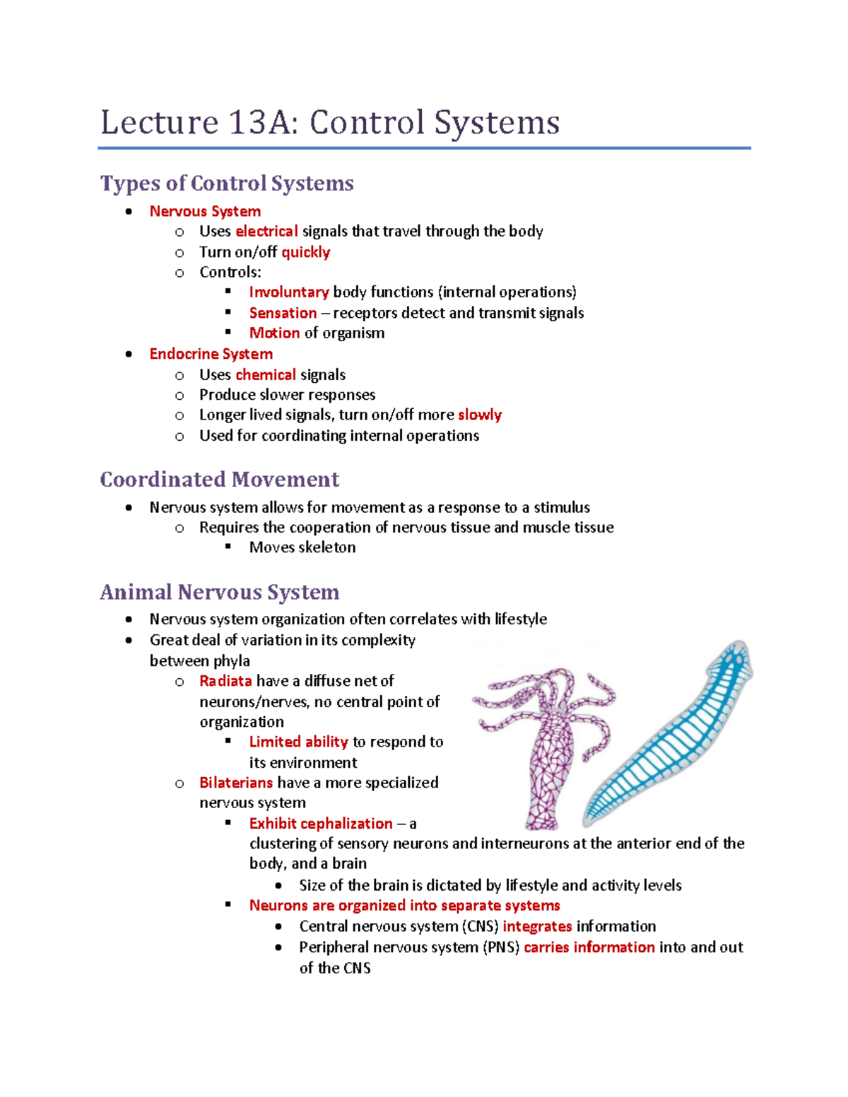 Lecture 13A - Control Systems - Lecture 13A: Control Systems Types of ...