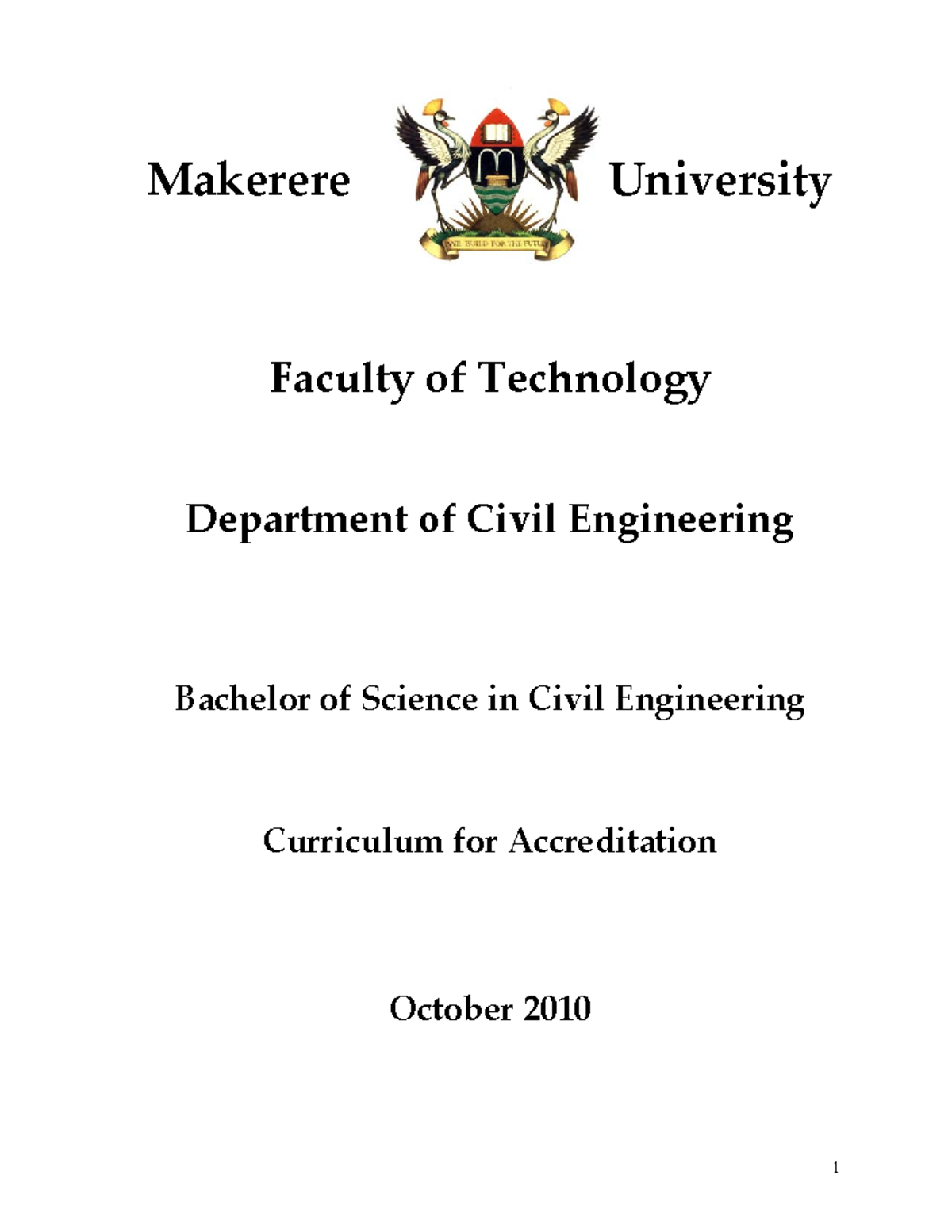 Bsc-civil engineering - Makerere University Faculty of Technology ...