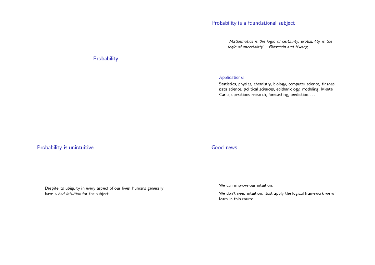 Week 1 - Full Lecture notes for the first topic of the course, covering ...