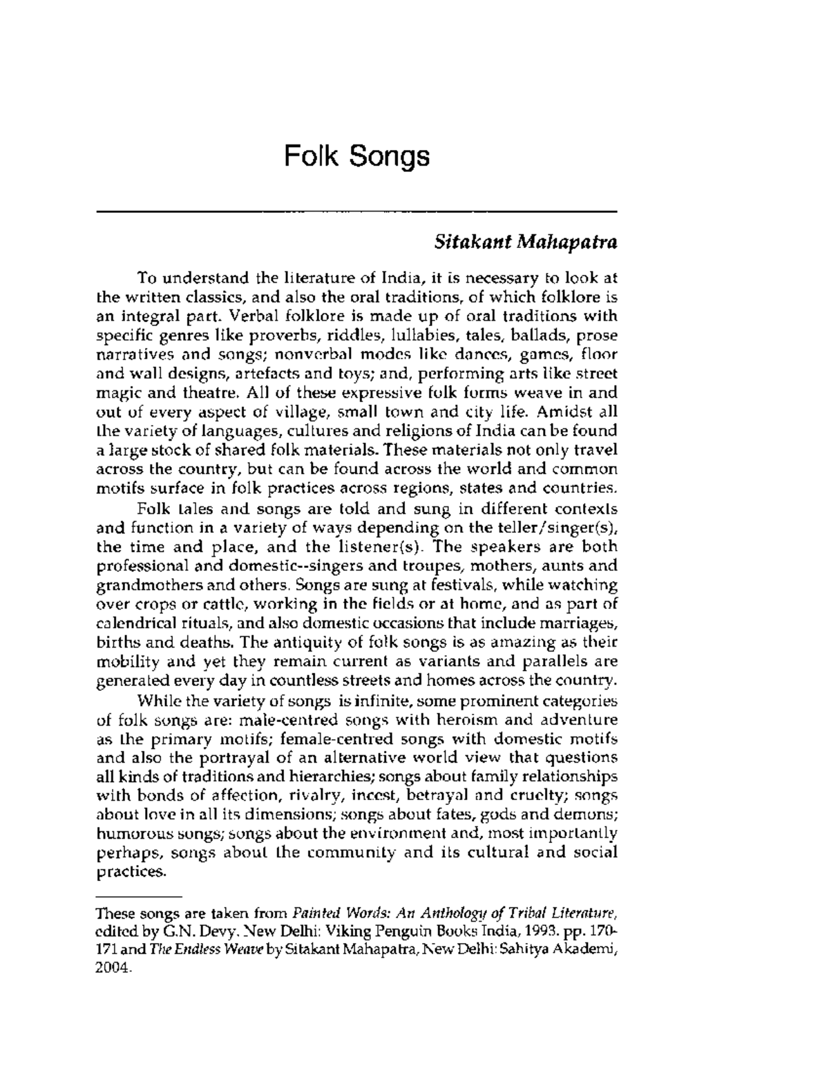 Folk Songs - Summary English Literature. A Short History - Folk Songs ...