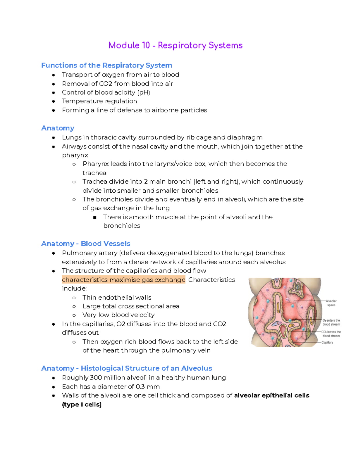Week 5 - Respiratory system. module 10. inspiration and expiration ...