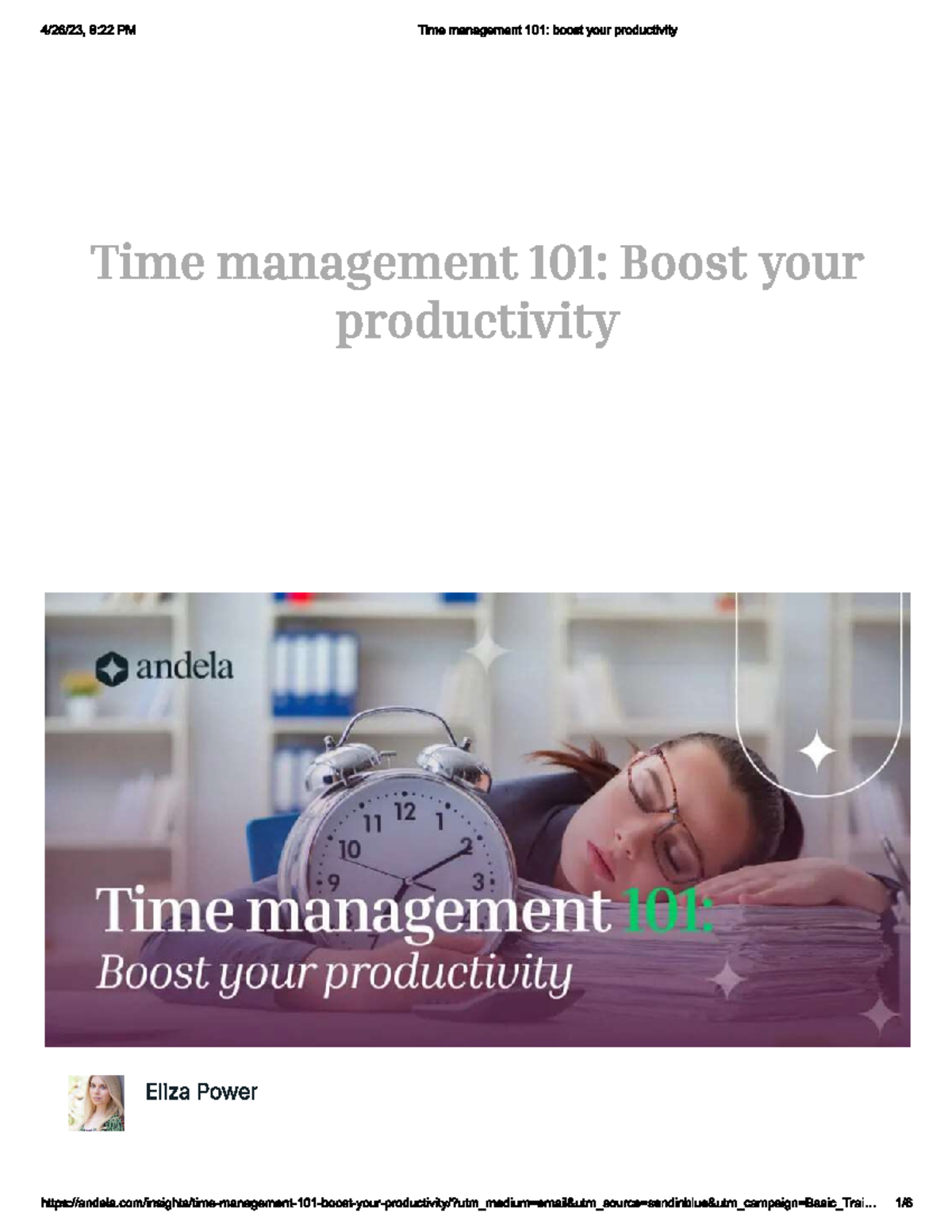 Time Management 101 - Conflict Resolution Management - Studocu