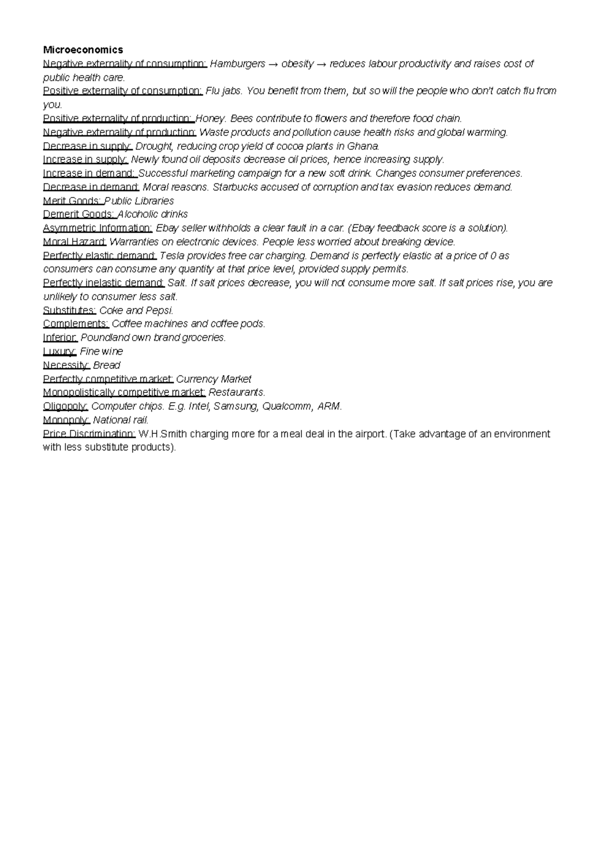 Micro Real-life examples - Microeconomics Negative externality of ...