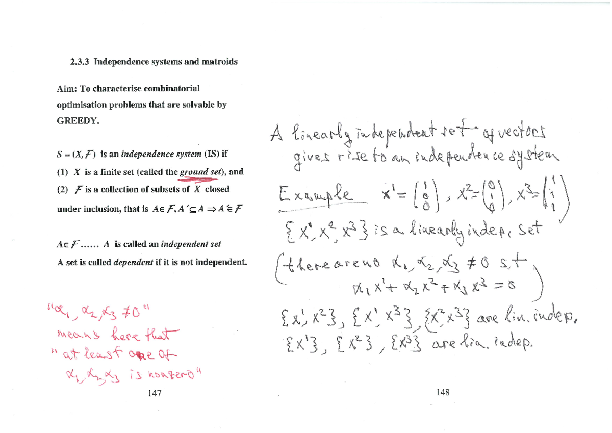 Lecture 14 Independence Systems - 06 21624 - Studocu