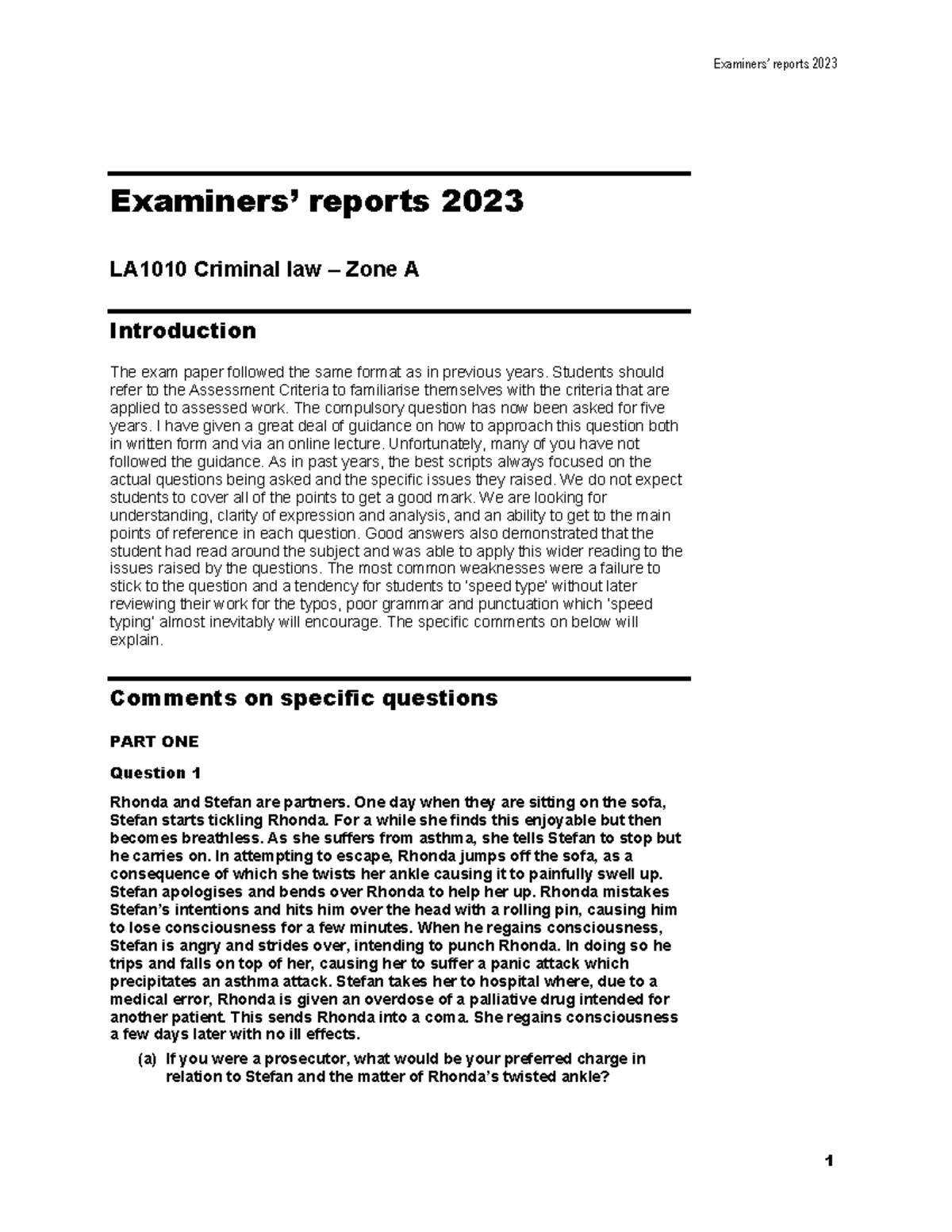 Criminal-report-2023-A - Examiners’ reports 2023 Examiners’ reports ...