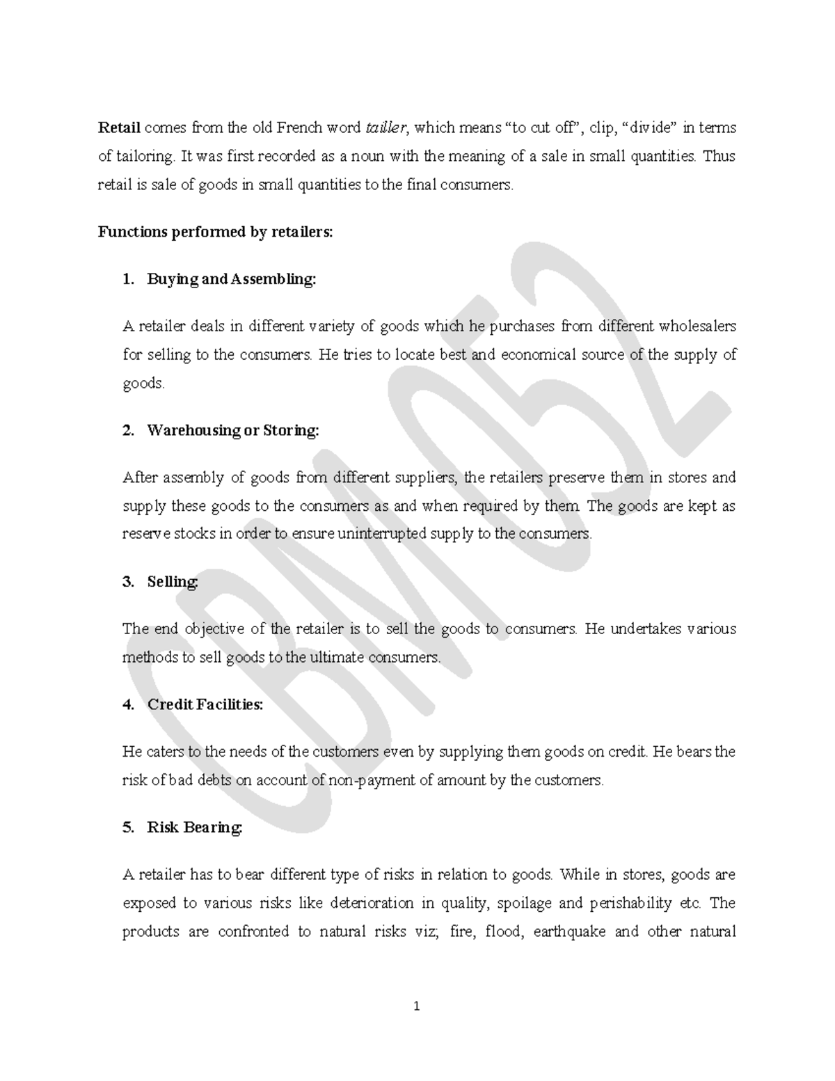 Introduction TO Retailand Merchandise Management - Retail comes from ...
