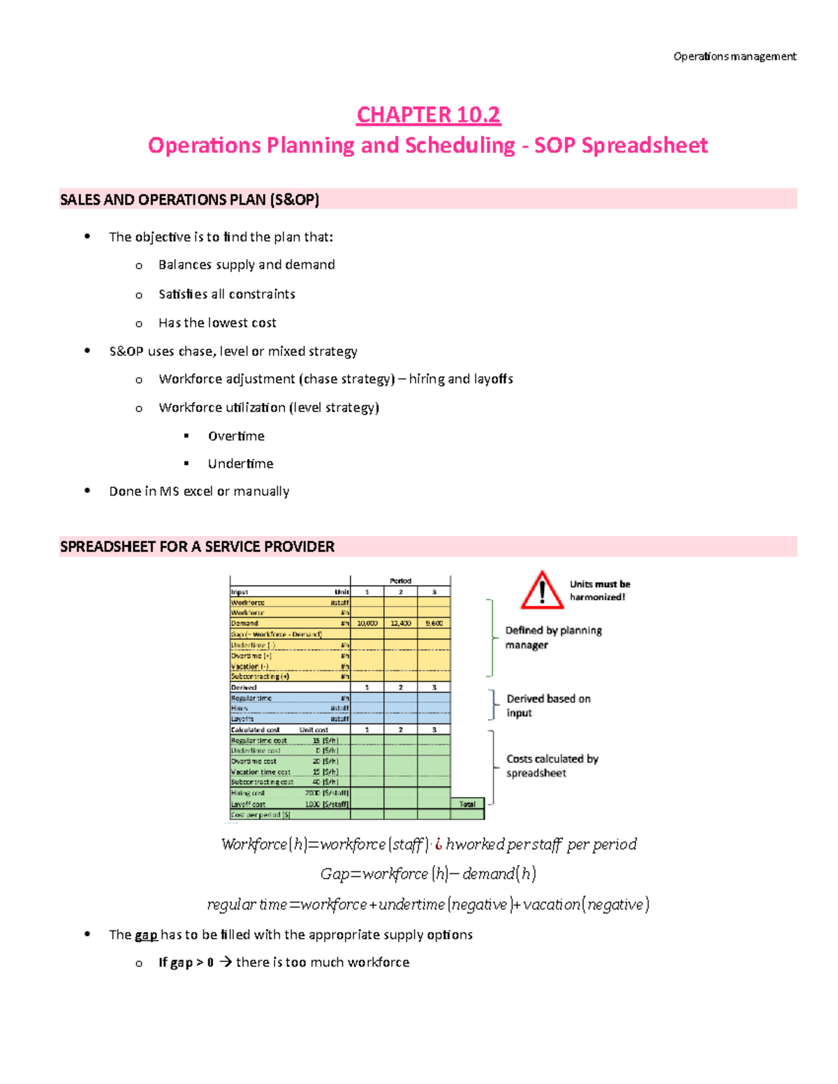 Chapter 10.2 Notes - CHAPTER 10. Operations Planning and Scheduling ...