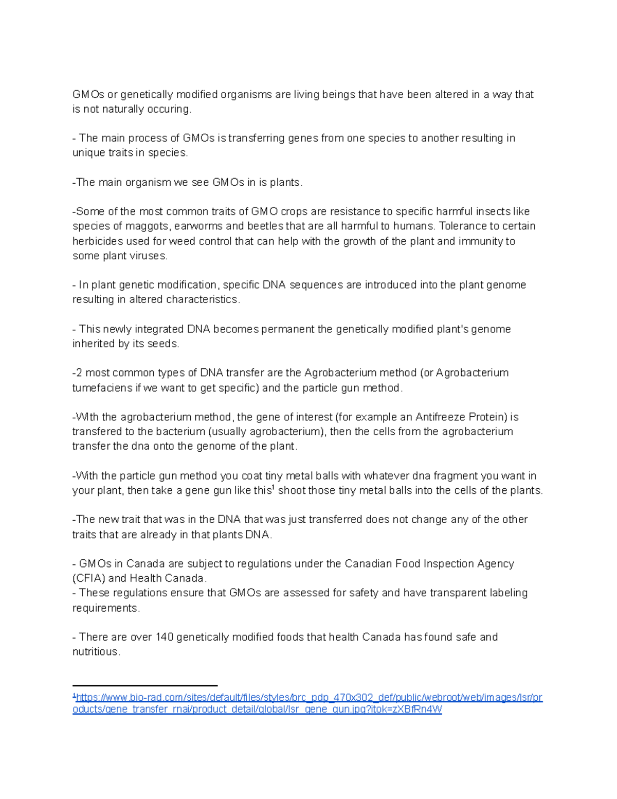 GMO's reserch project - GMOs or genetically modified organisms are ...