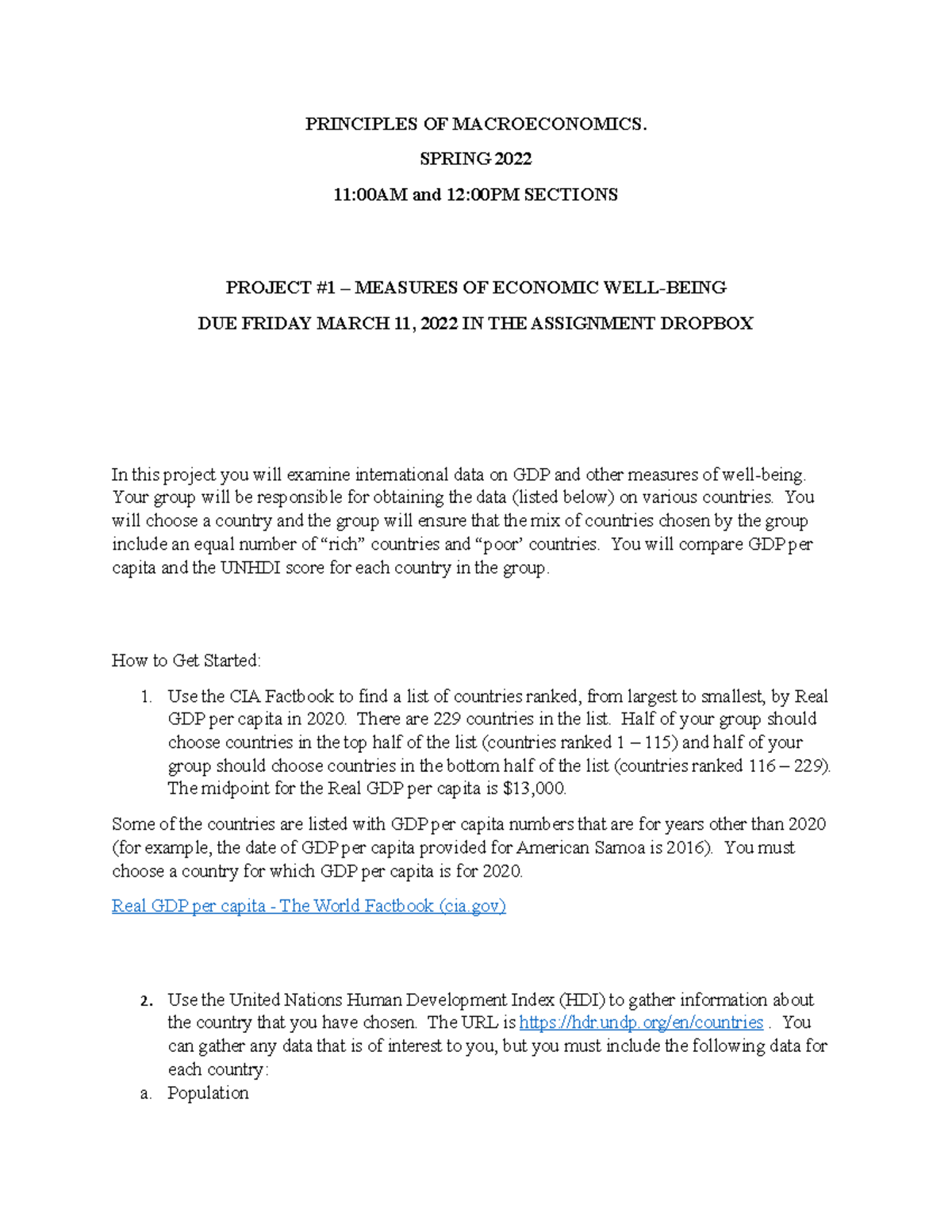 Macro Project #1 - lecture. notes from dr. zumas - PRINCIPLES OF ...