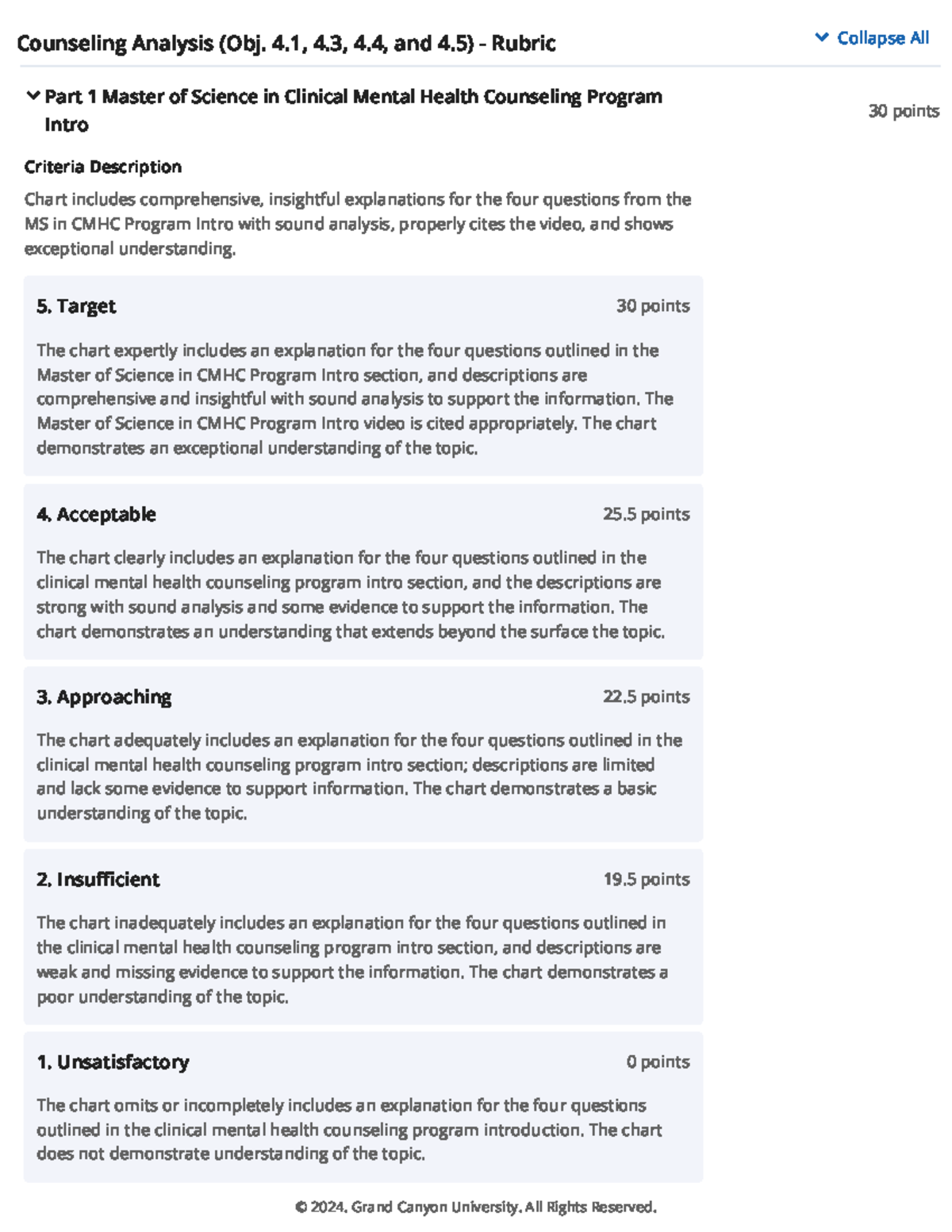 UNV-508 Rubric - Counseling Analysis (Obj. 4.1, 4.3, 4.4, and 4 - Counseling Analysis (Obj. 4, 4 ...