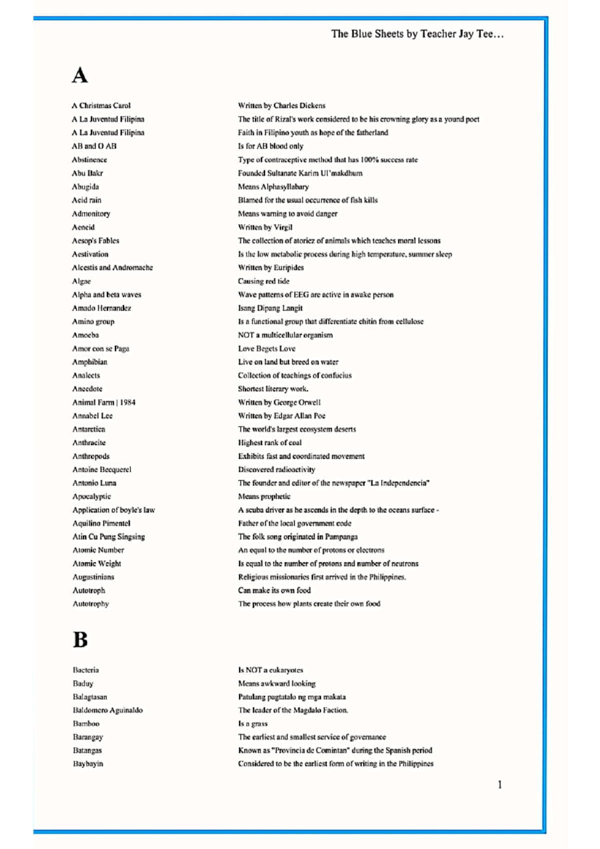 Gen ed - Let reviewer - BS Secondary Education - Studocu