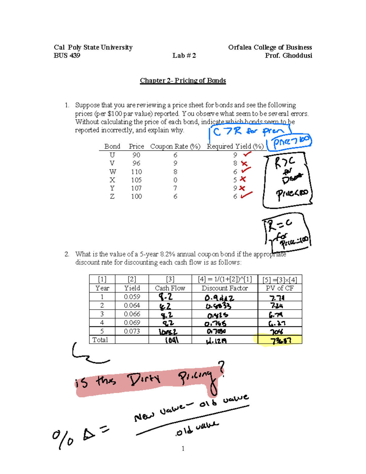 Fixed income Midterm 1 Practice Problems - Cal Poly State University ...