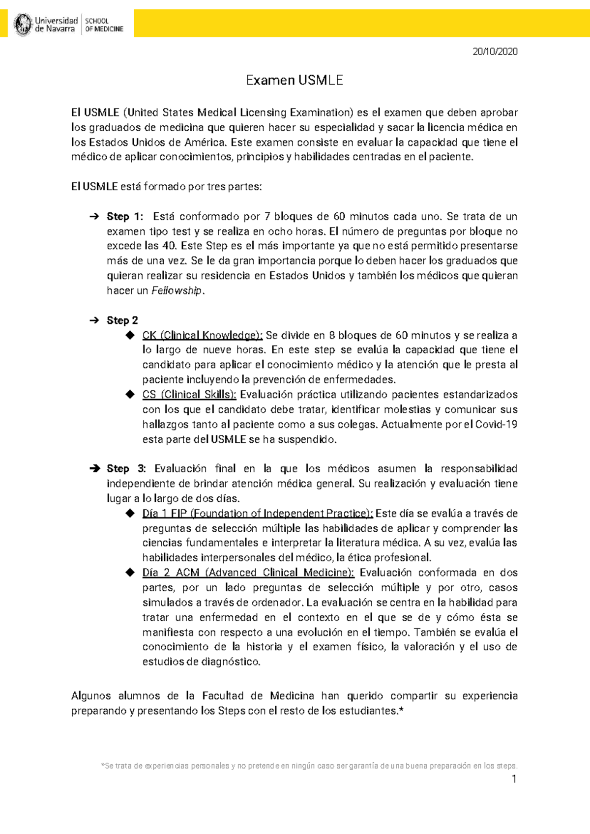 Info interviews students steps usmle - Examen USMLE El USMLE (United ...