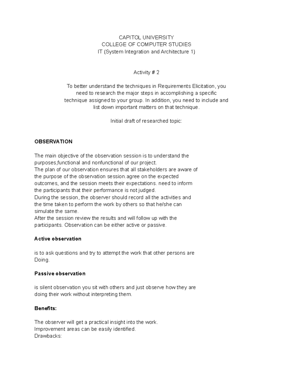 System Integration and Architecture Activity # 2 - In addition, you ...