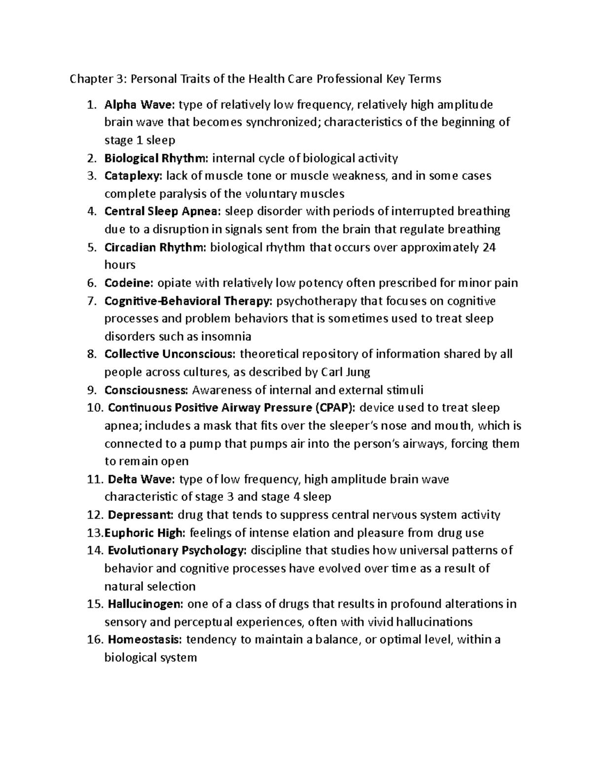 Chapter 3 States of Consciousness - Chapter 3: Personal Traits of the ...