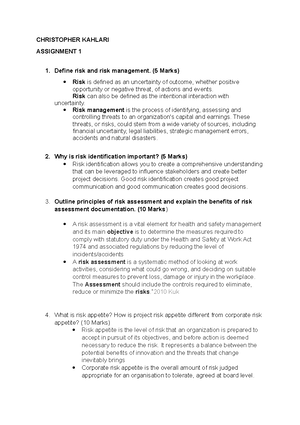 MNG4801 business assignment 1 - MNG4801/101/0/ ANNEXURE C: DECLARATION ...
