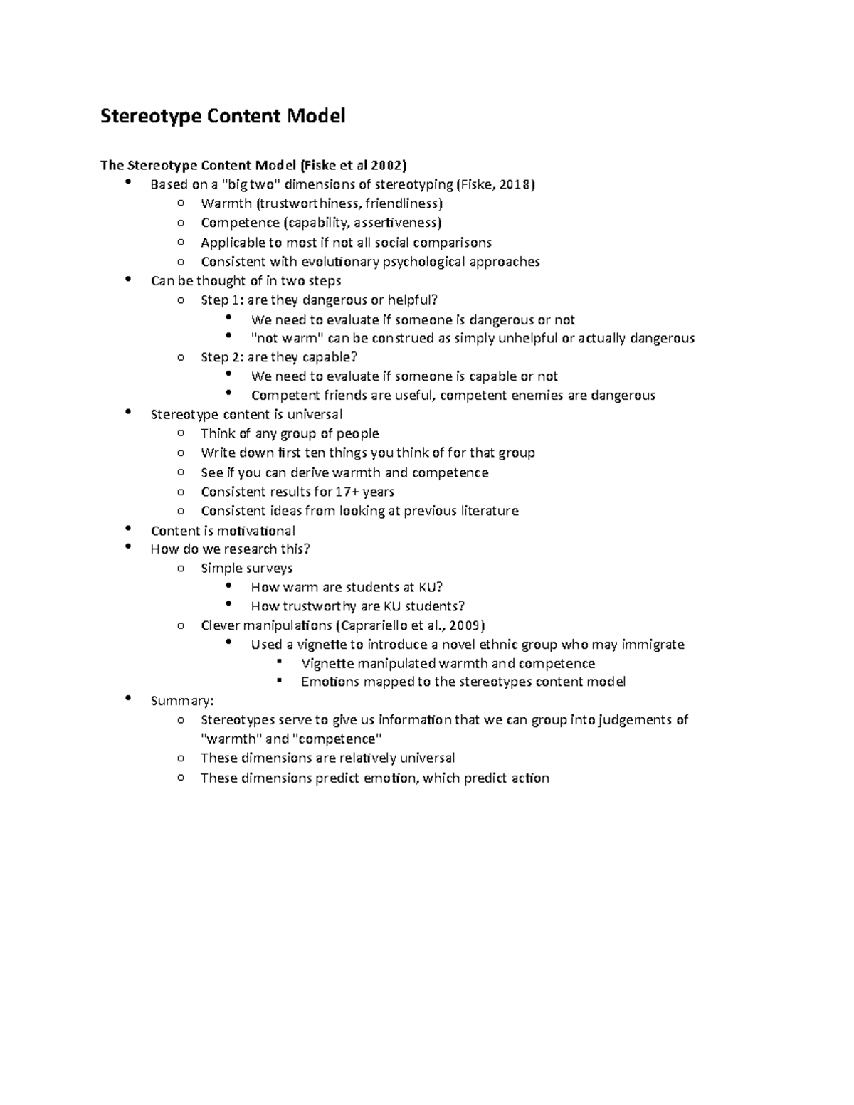 Stereotype Content Model - , 2009) Used a vignette to introduce a novel ...