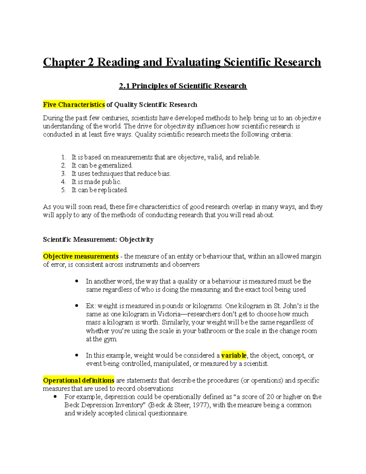 PSYC - Chapter 2 Reading and Evaluating Scientific Research - Chapter 2 ...