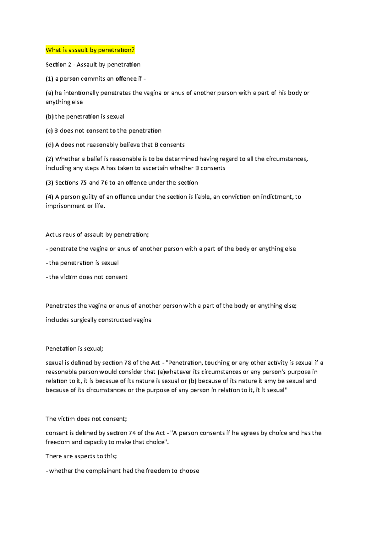 Criminal law assault by penetration - What is assault by penetration ...