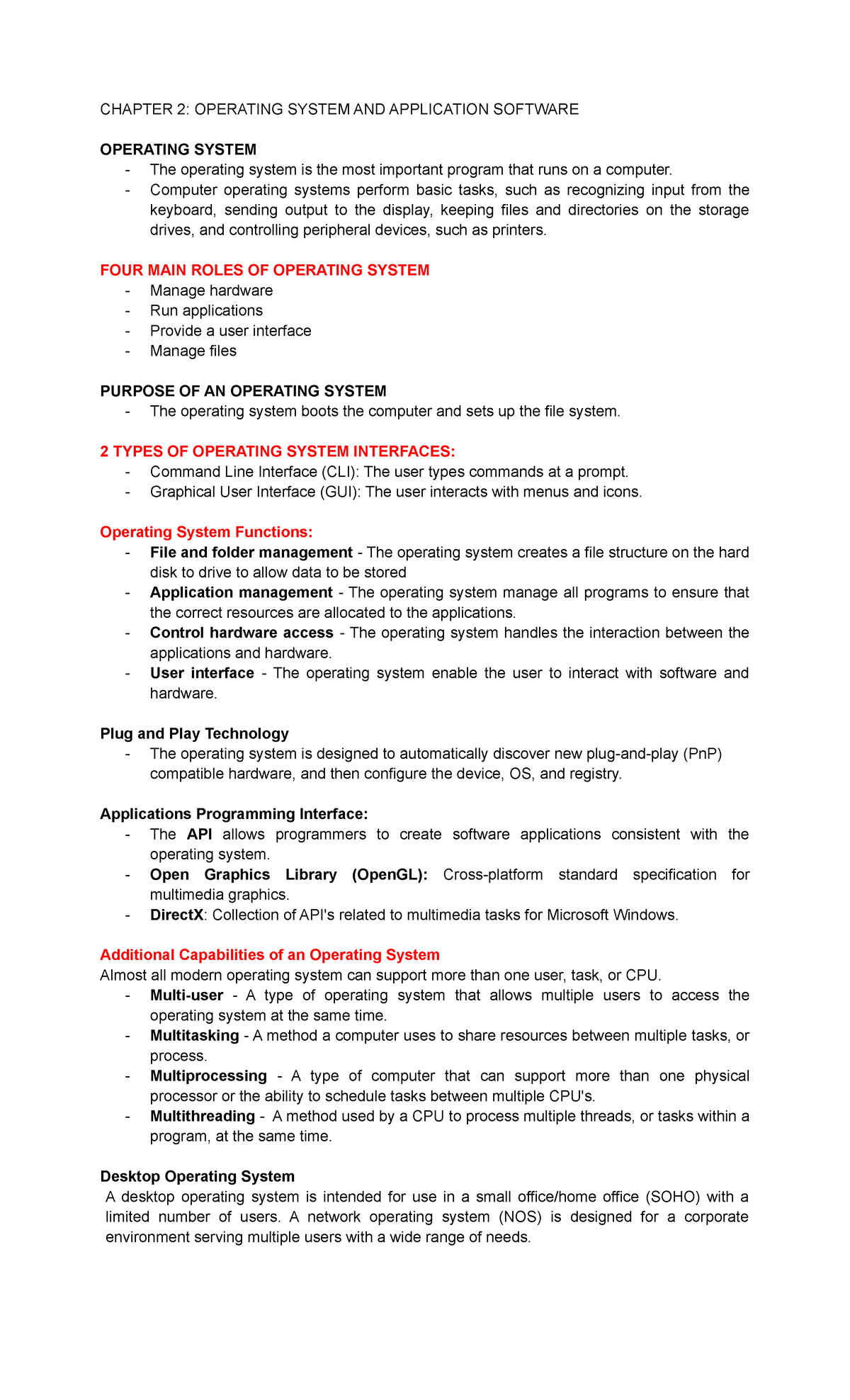 Chapter 2 - CHAPTER 2: OPERATING SYSTEM AND APPLICATION SOFTWARE ...