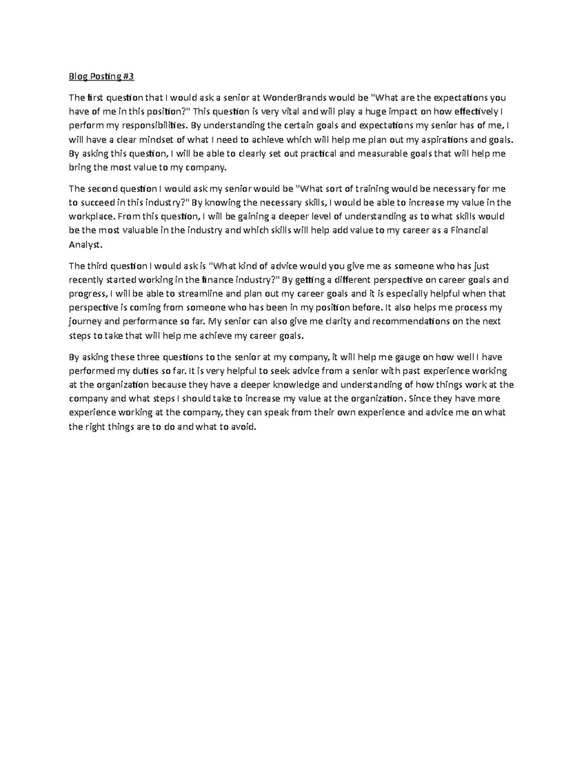 Blog Posting #3 - Summary of course and work - Blog Posting # The first ...