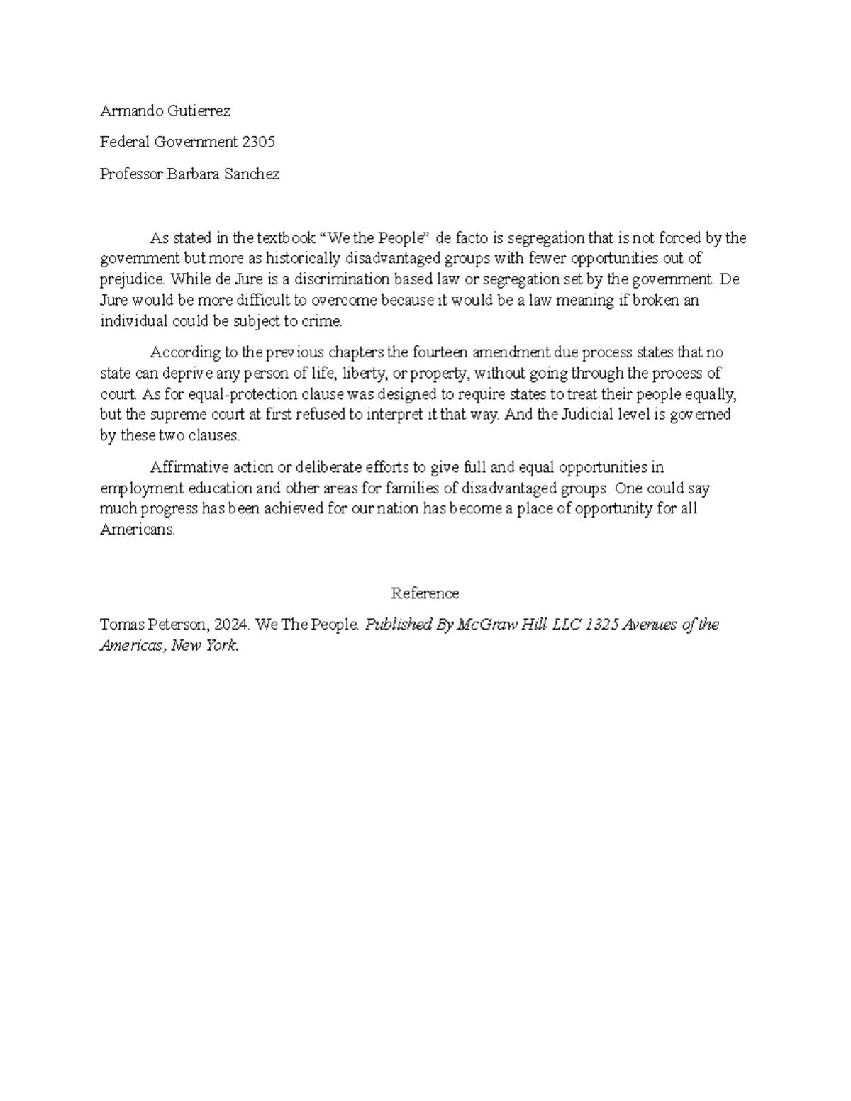 Chapter 5 - Textbook questions - Armando Gutierrez Federal Government ...