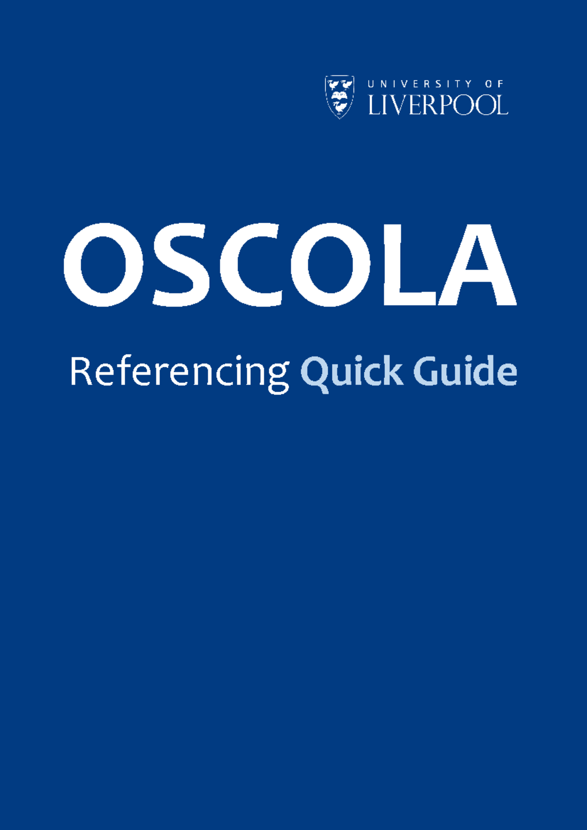 Oscola referencing quick guide 2 - OSCOLA Referencing Quick Guide